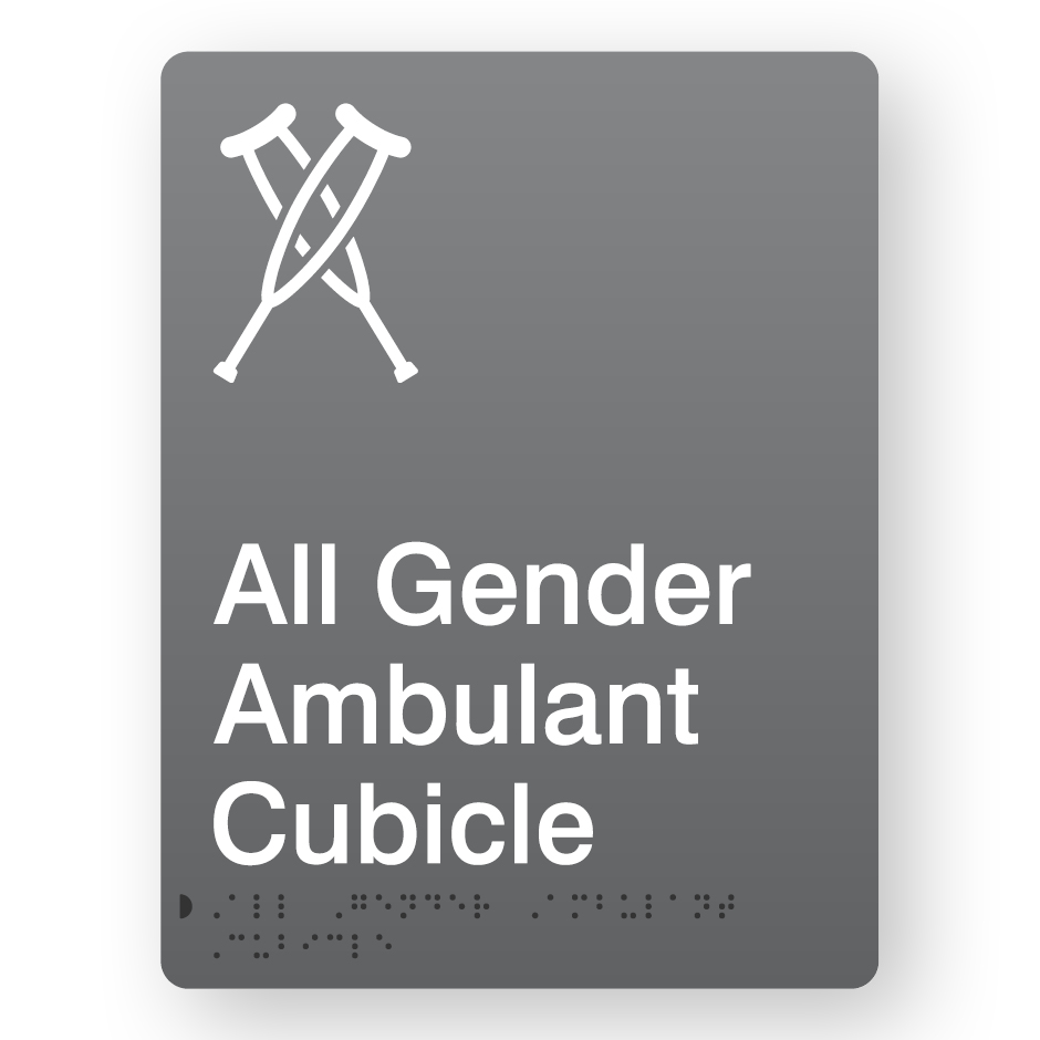 All Gender Ambulant Cubicle - Moulded Acrylic Braille Sign - Braille ...