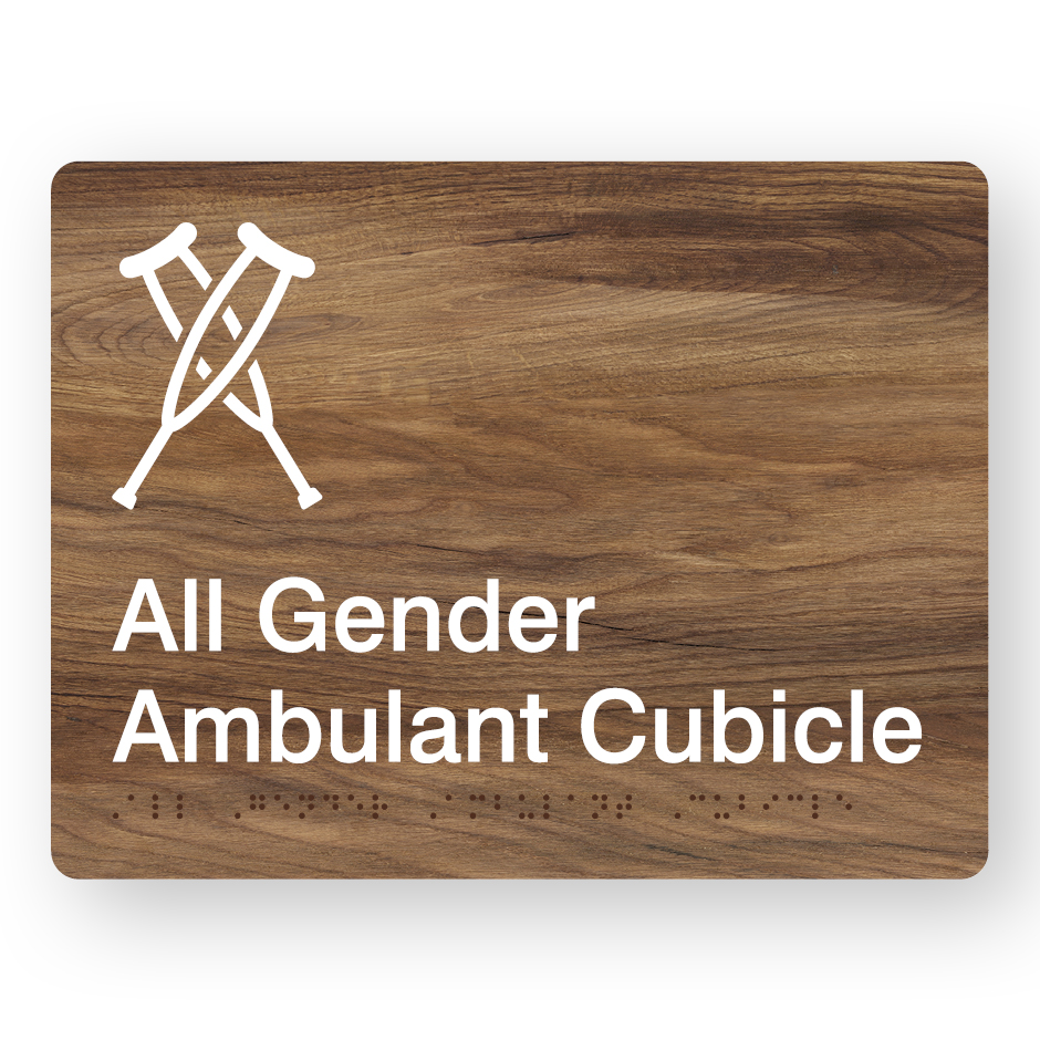 Toilet Braille Sign - All Gender Ambulant Cubicle Braille Sign in Mid ...