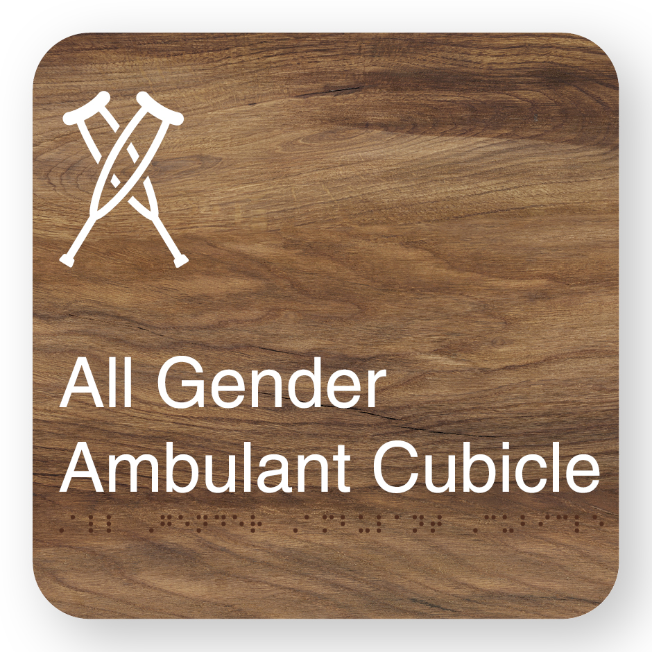 All Gender Ambulant Cubicle Moulded Acrylic Braille Sign - Braille Sign ...