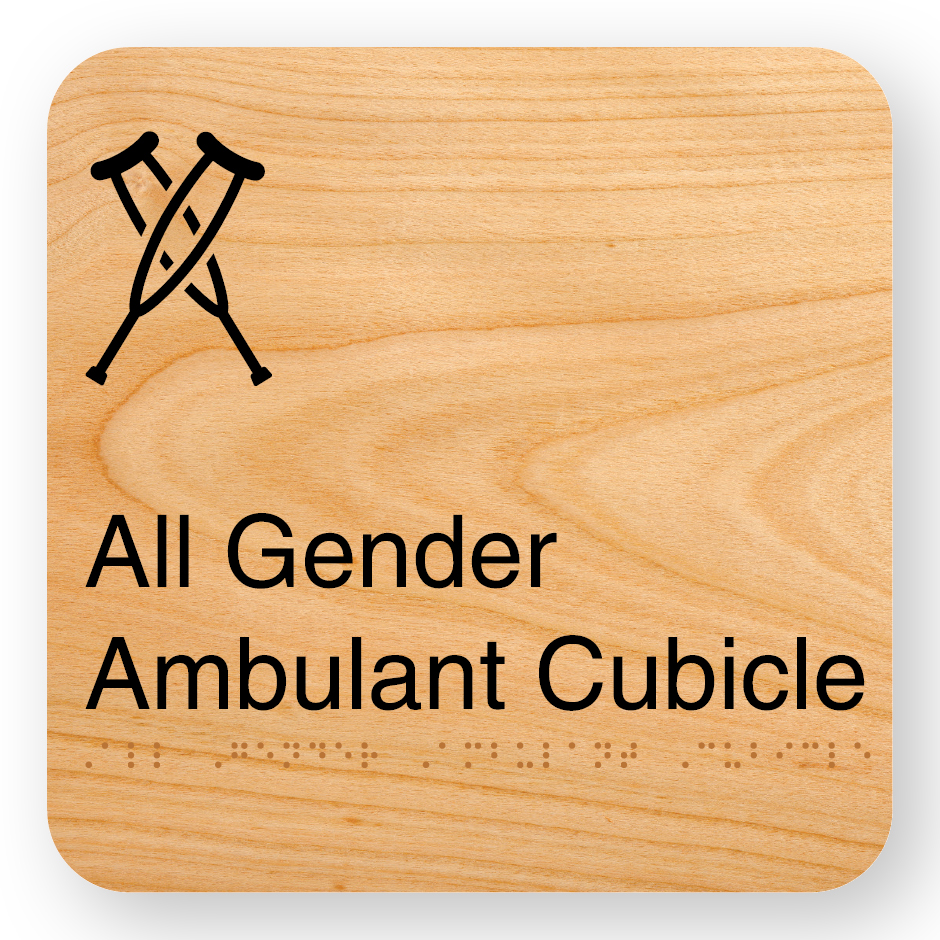 All Gender Ambulant Cubicle Moulded Acrylic Braille Sign - Braille Sign ...