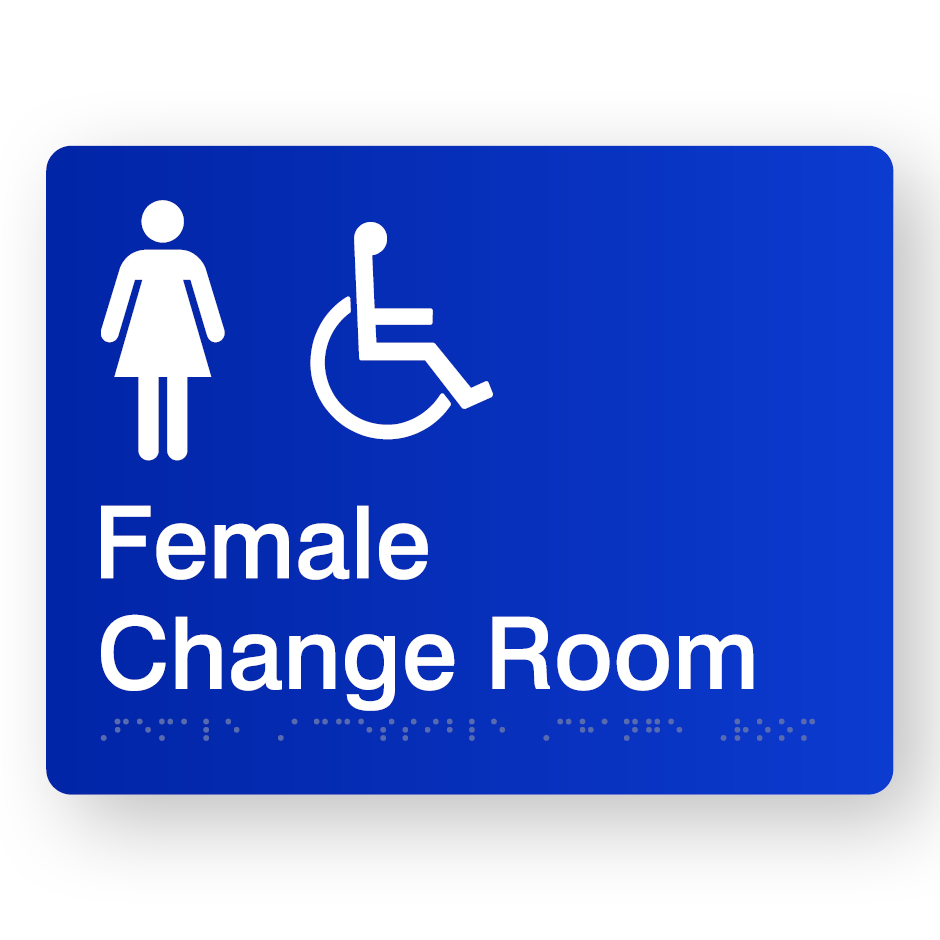 Braille Signs Vic - Female Accessible Change Room Braille Sign in Blue ...