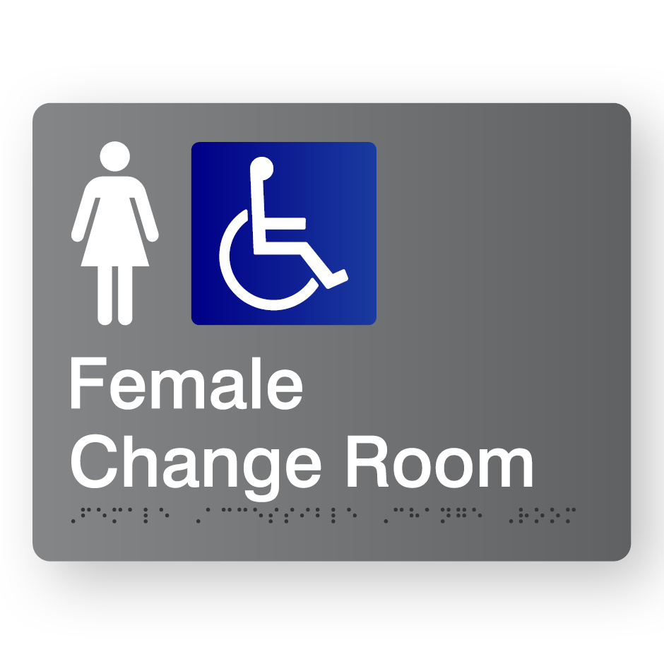 Braille Signs Vic - Female Accessible Change Room Braille Sign in Grey ...