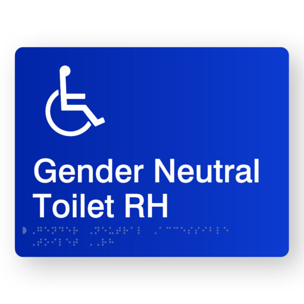 Accessible Braille Sign Australia - Gender Neutral Accessible Toilet RH ...