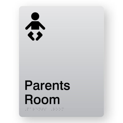Parents Room Braille Sign in Portrait Silver Acrylic - Moulded Acrylic ...