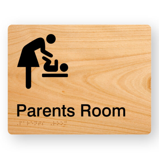 Braille Signs Vic - Parents Room Braille sign in Woodgrain Acrylic ...