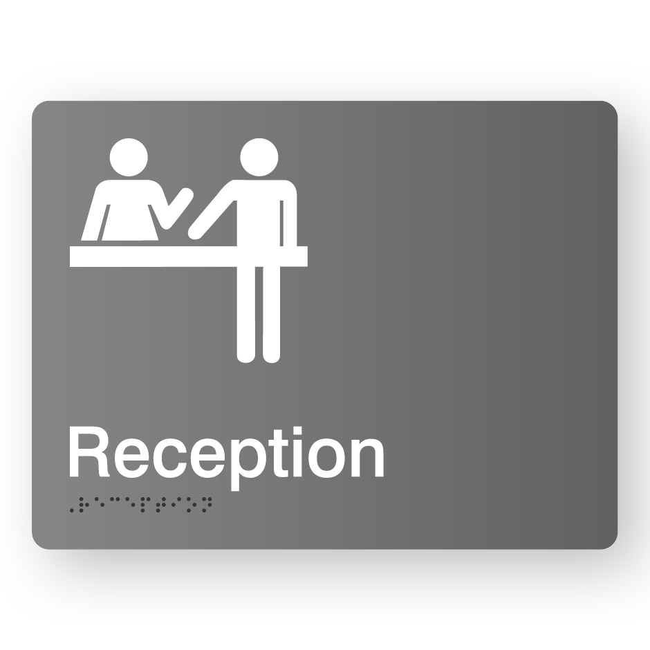 Acrylic Plastic Braille Sign - Reception - Braille Sign Supplies