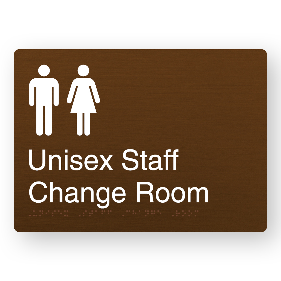 Unisex Staff Change Room Braille Sign in a Bronze Finish Bronze ...