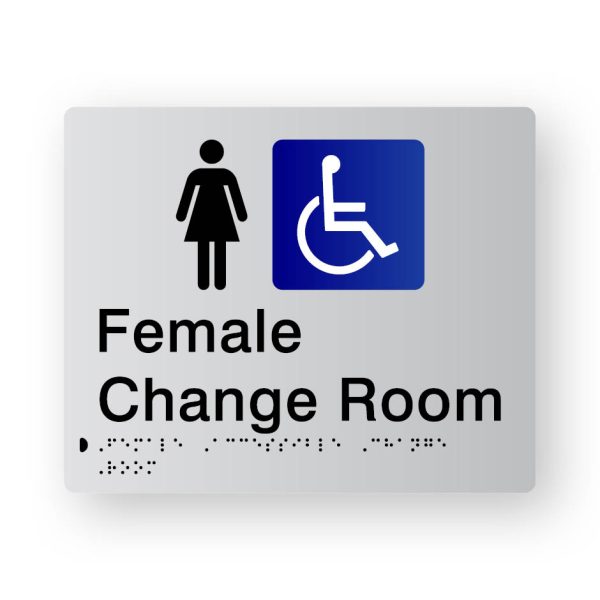 Female Accessible Change Room Braille Sign - Shop Now!